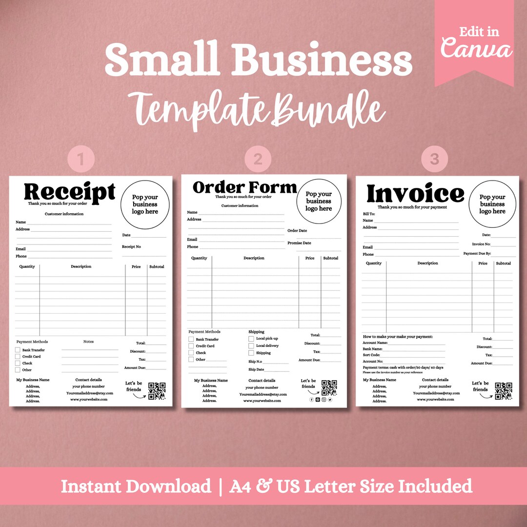 Printable Small Business Forms, Pop up Shop, Small Business Bundle ...