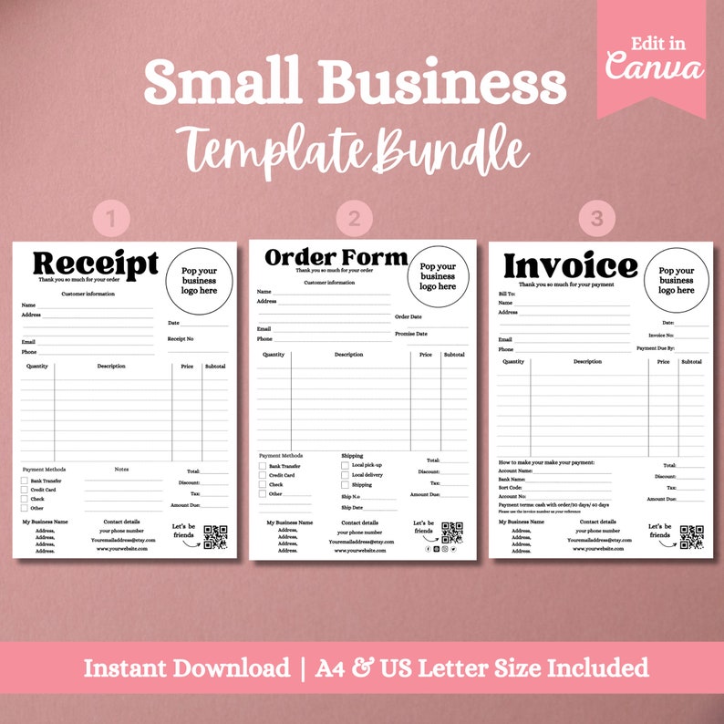 Printable Small Business Forms, Pop up Shop, Small Business Bundle ...