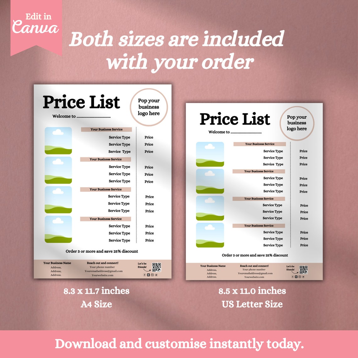 Digital Order Forms for Crafts, Small Business Forms, Order Form ...