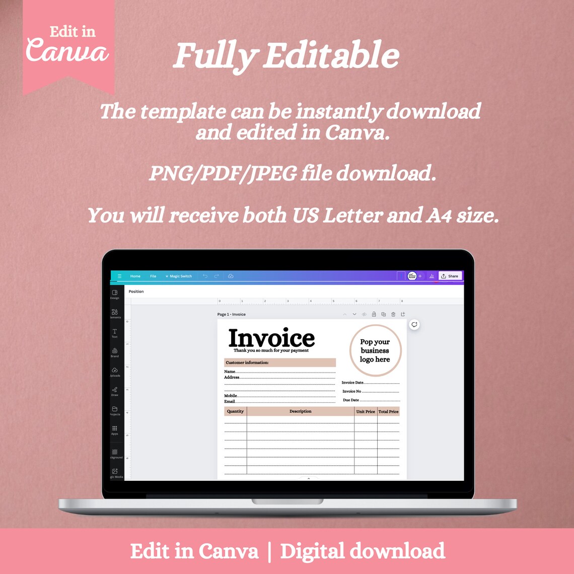 Digital Order Forms for Crafts, Small Business Forms, Order Form ...