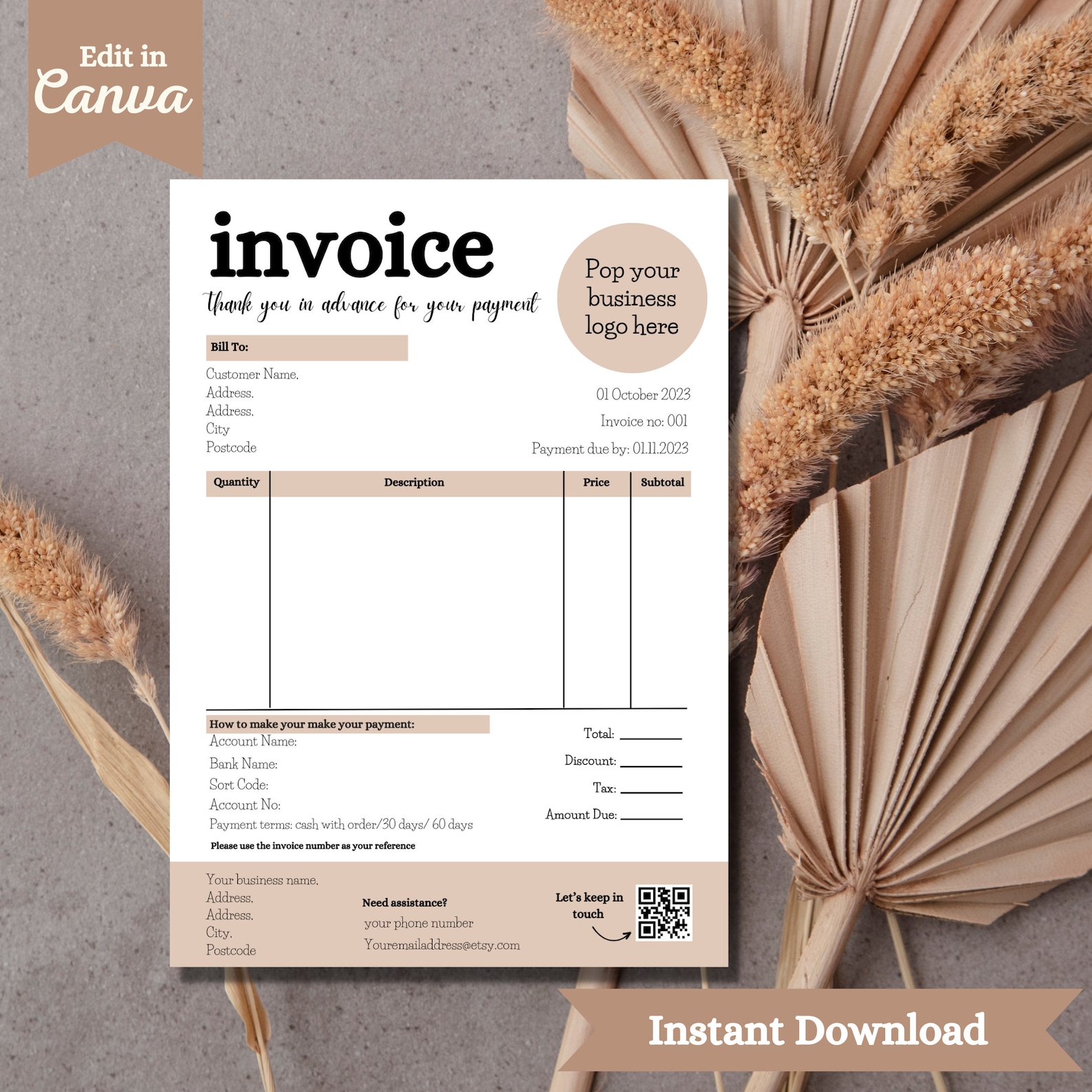 Small Business Invoice Template, Invoice Template for Small Business ...