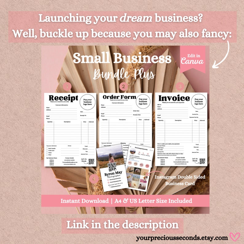 Cookie Order Form Template, Bakery Order Form Receipt, Small Business ...