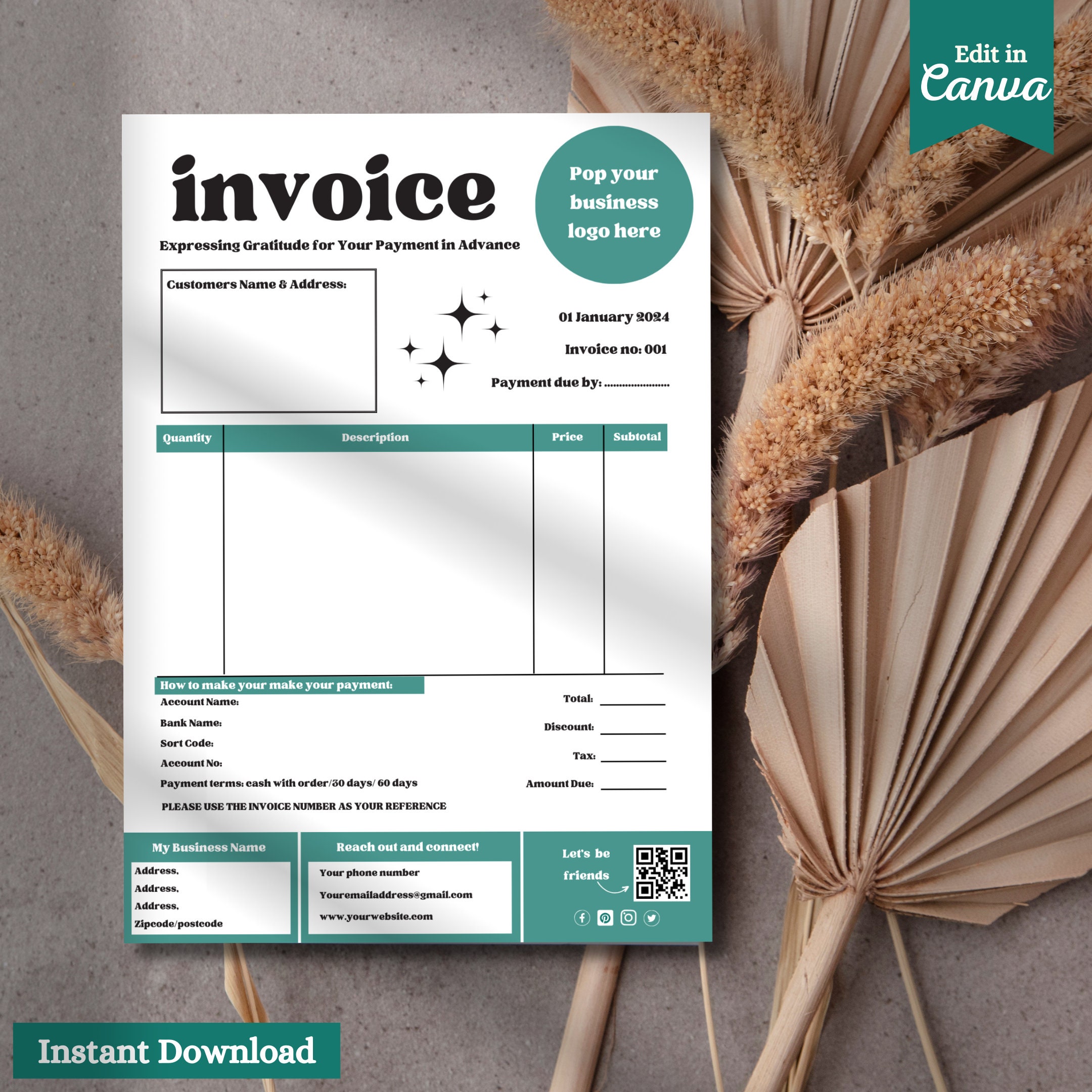 Small Business Invoice Template, Invoice Template for Small Business ...