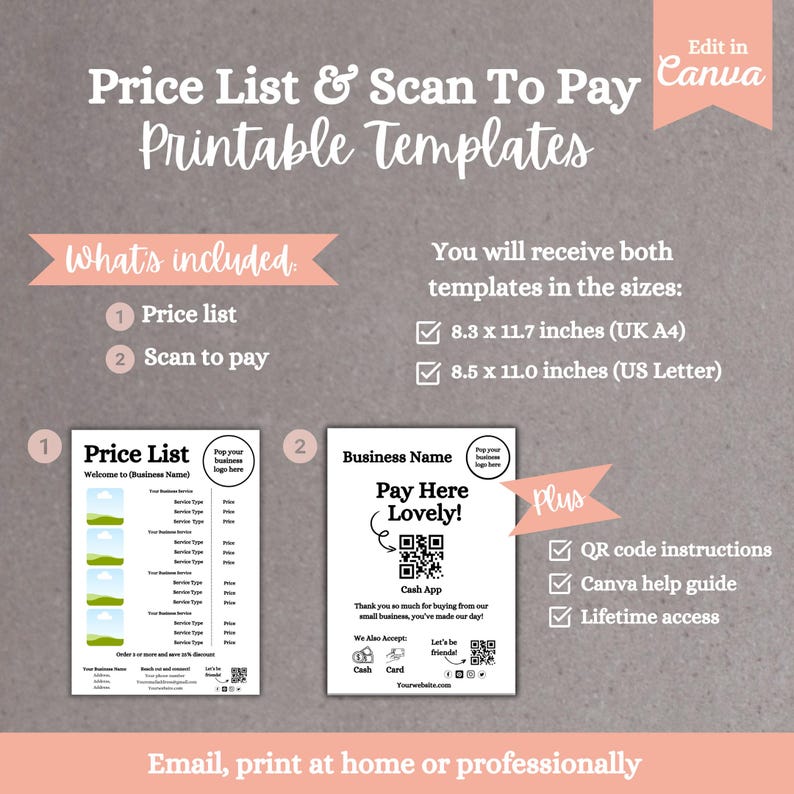 QR Code Payment Sign, Payment Method Sign, Vendor Price List, Scan to ...