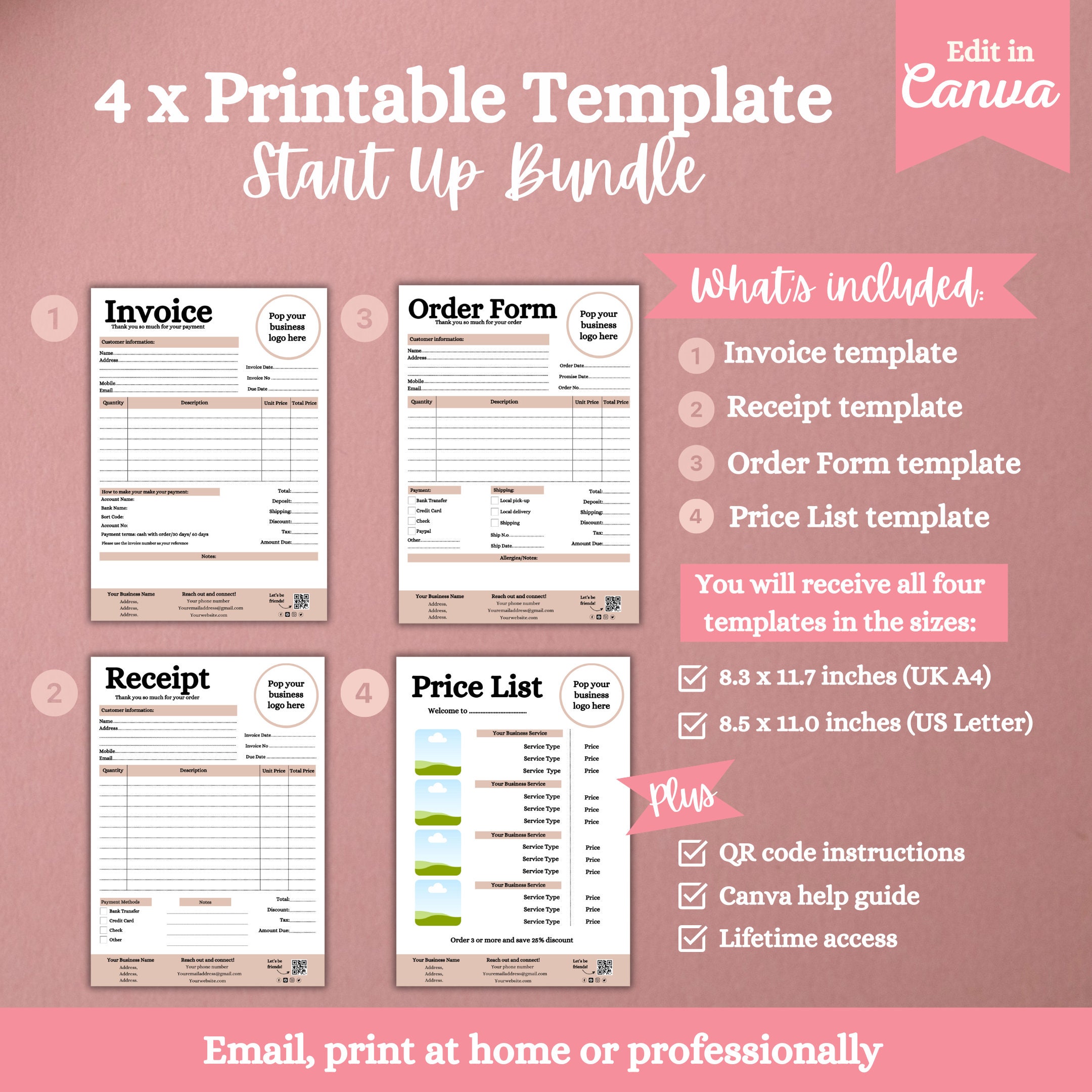 Digital Order Forms for Crafts, Small Business Forms, Order Form ...