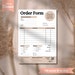 Custom Order Form Template, Printable Receipt Template, Order Form ...
