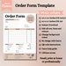 Custom Order Form Template, Printable Receipt Template, Order Form ...