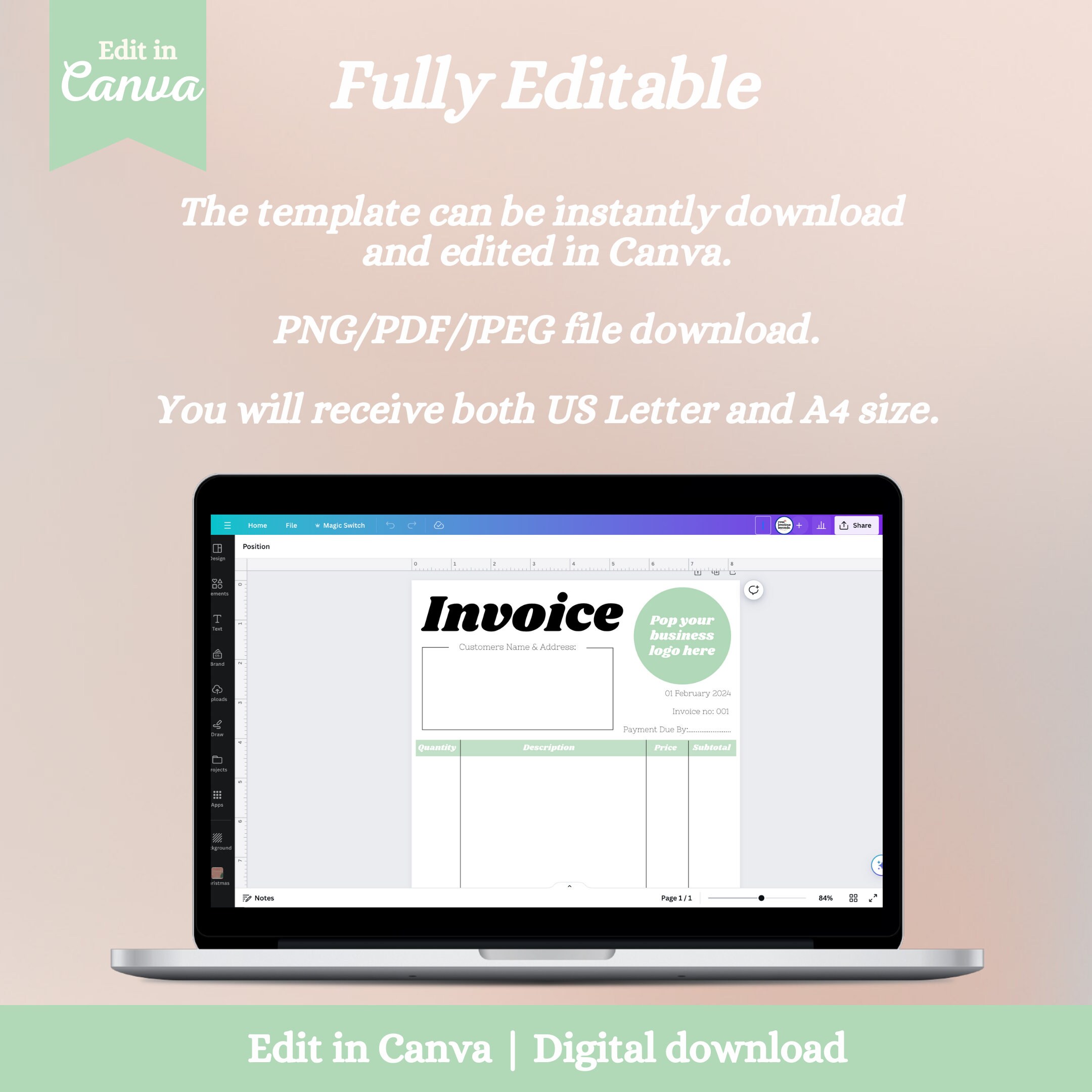 Invoice Template for Small Business, Business Finance, Invoice Craft ...