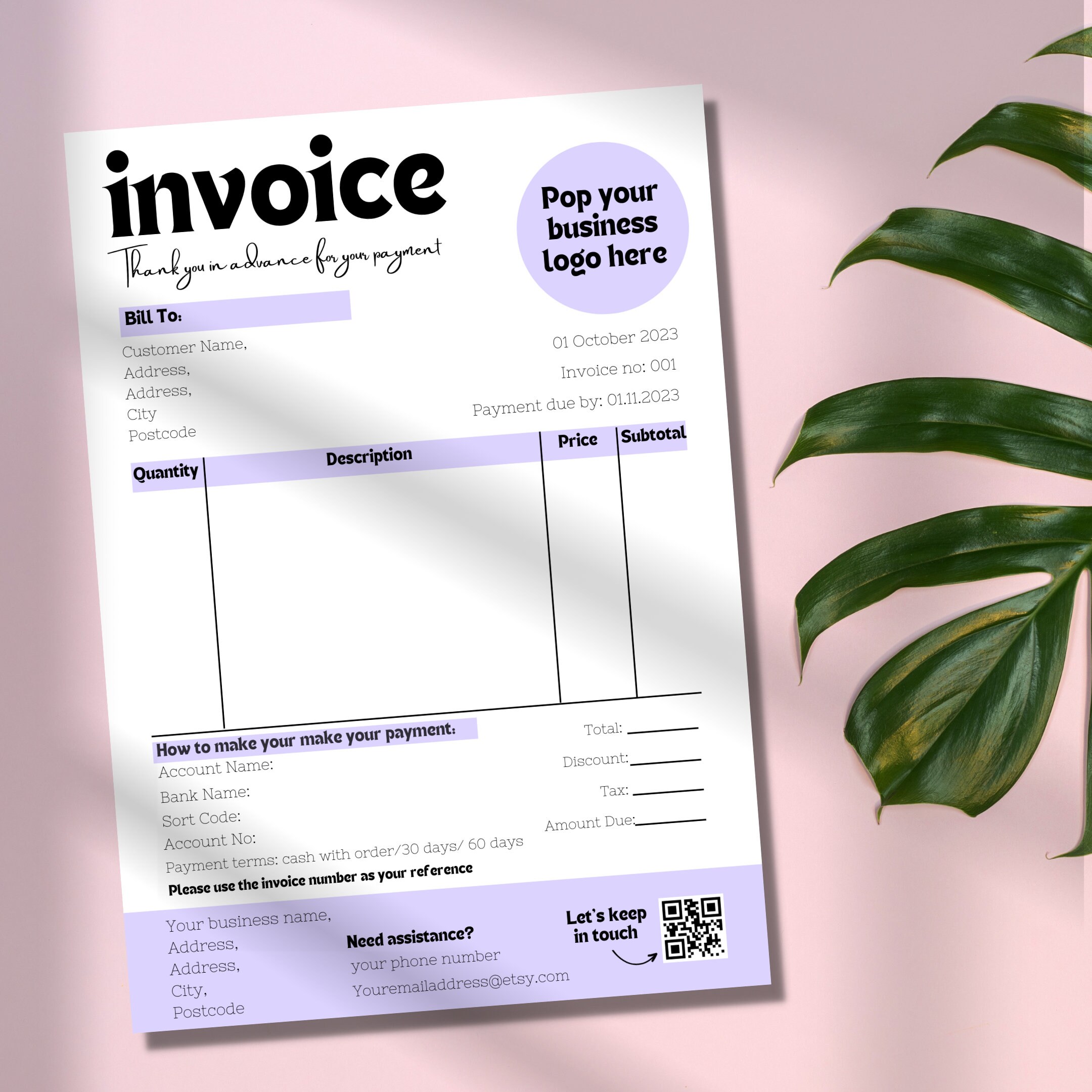 Small Business Invoice Template, Invoice Template for Small Business ...