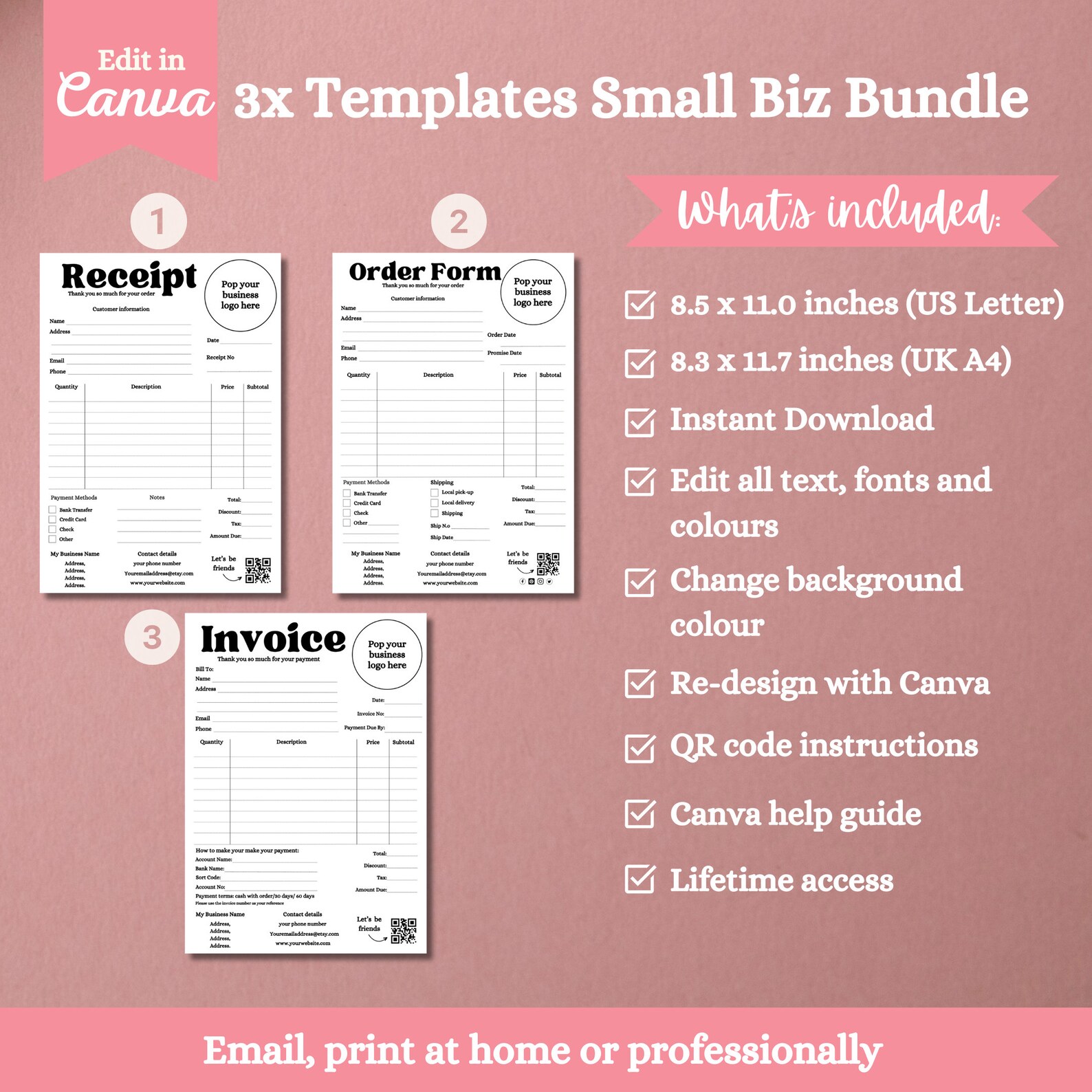 Printable Small Business Forms, Pop up Shop, Small Business Bundle ...