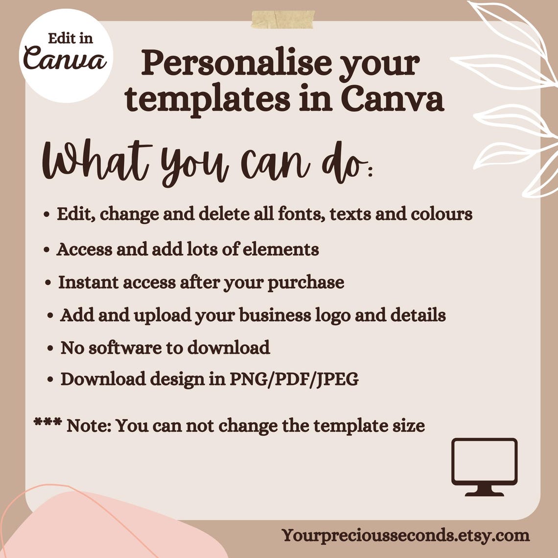 Printable Receipt Template, Editable Receipt Template, Order Form ...