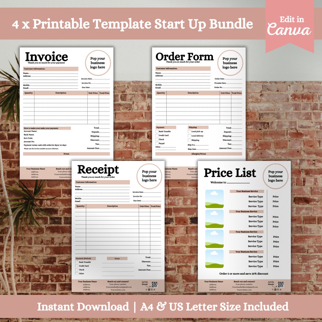 Digital Order Forms for Crafts, Small Business Forms, Order Form ...