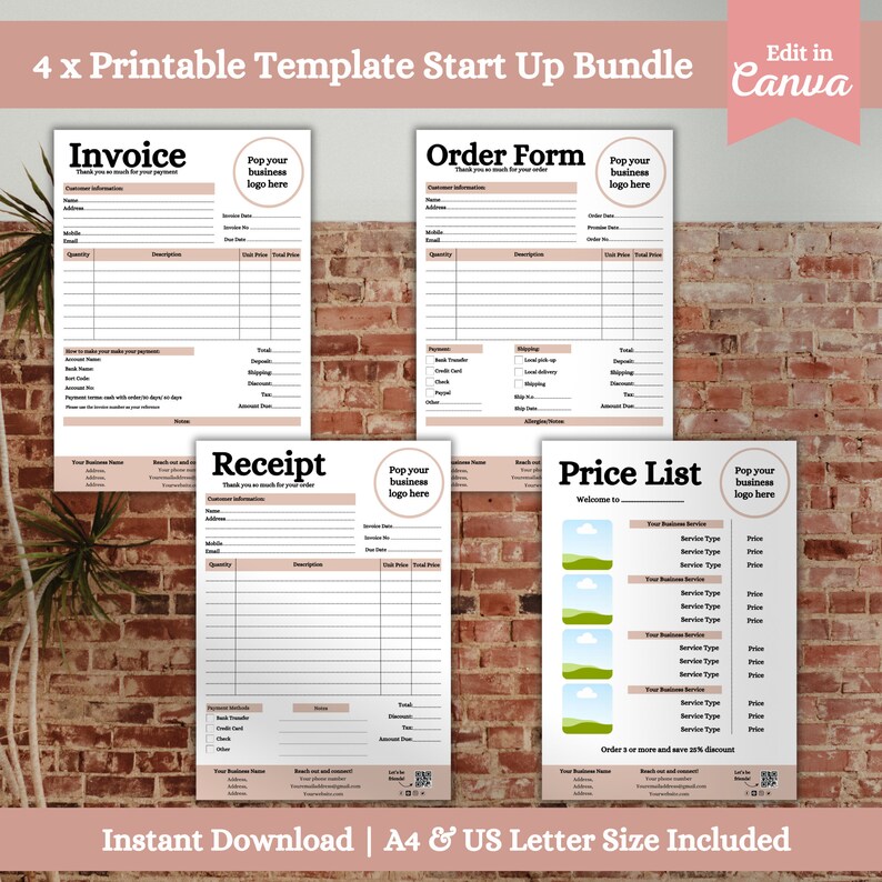 Digital Order Forms for Crafts, Small Business Forms, Order Form ...