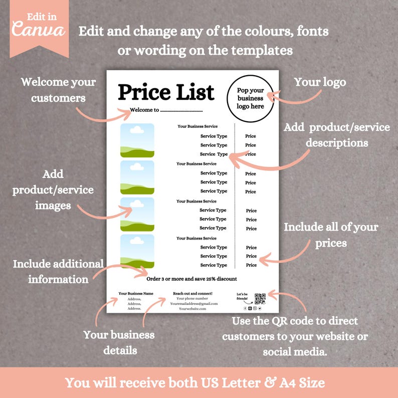 QR Code Payment Sign, Payment Method Sign, Vendor Price List, Scan to ...