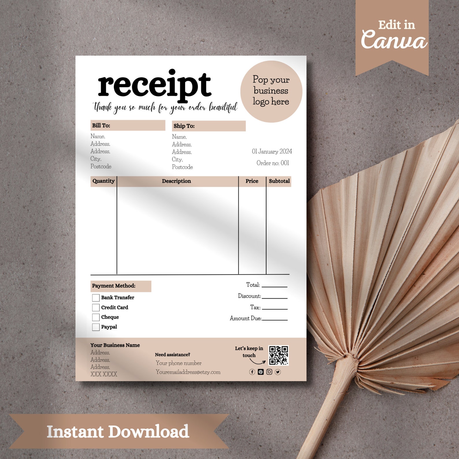 Custom Order Form Template, Fillable Order Form Bundle, Printable Small ...