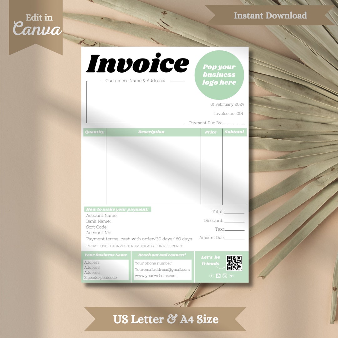 Invoice Template for Small Business, Business Finance, Invoice Craft ...