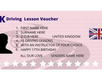 Driving Lesson Voucher Template - Etsy UK
