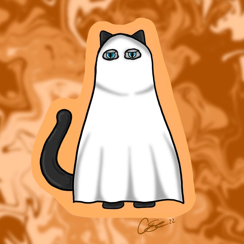 Wall Art, Ghost Cat Digital Download Print, Digital Art, Digital Print ...