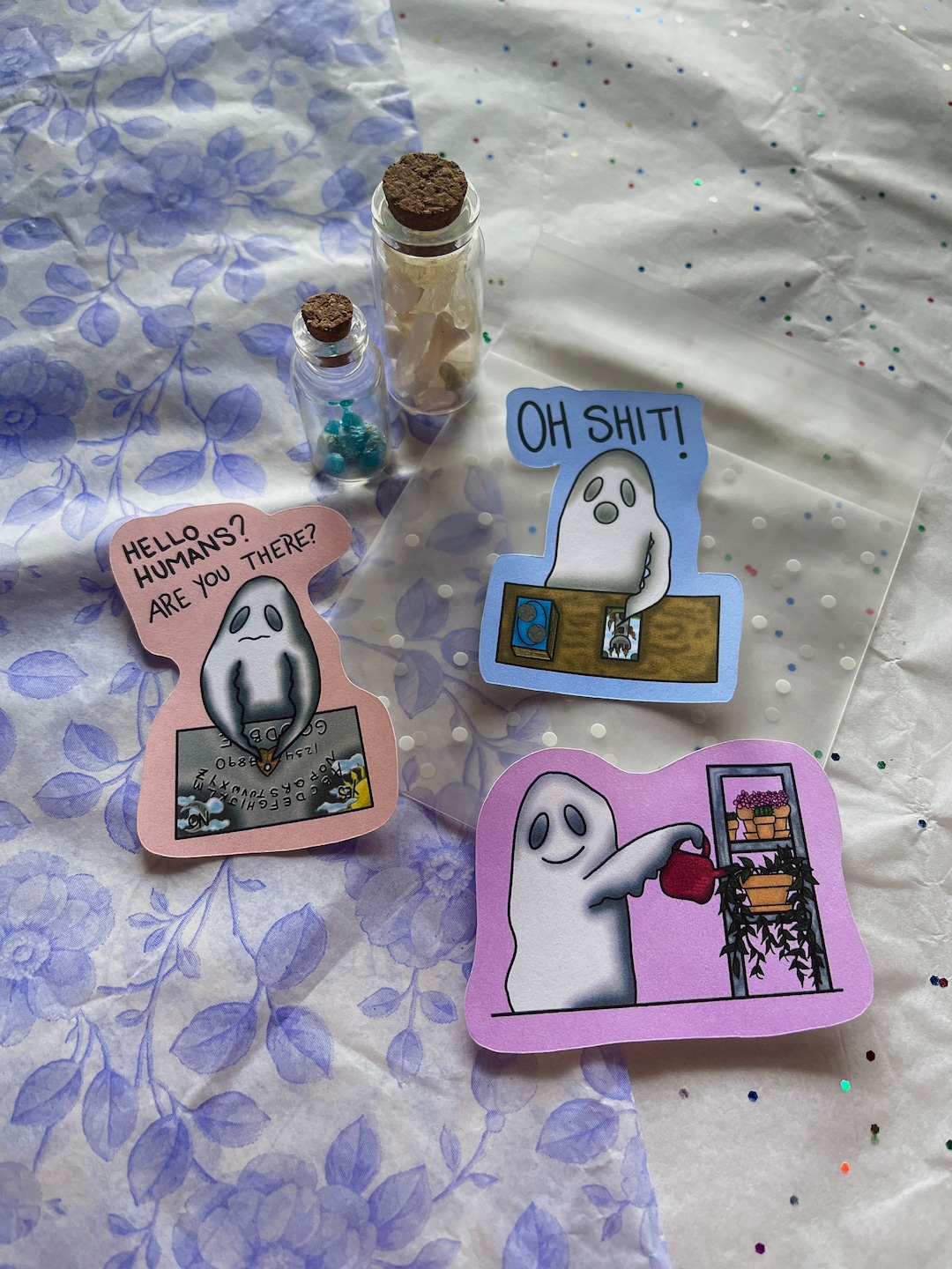 Spooky Ghost Sticker, Pack of 3 Stickers, Ghost Stickers, Journal ...