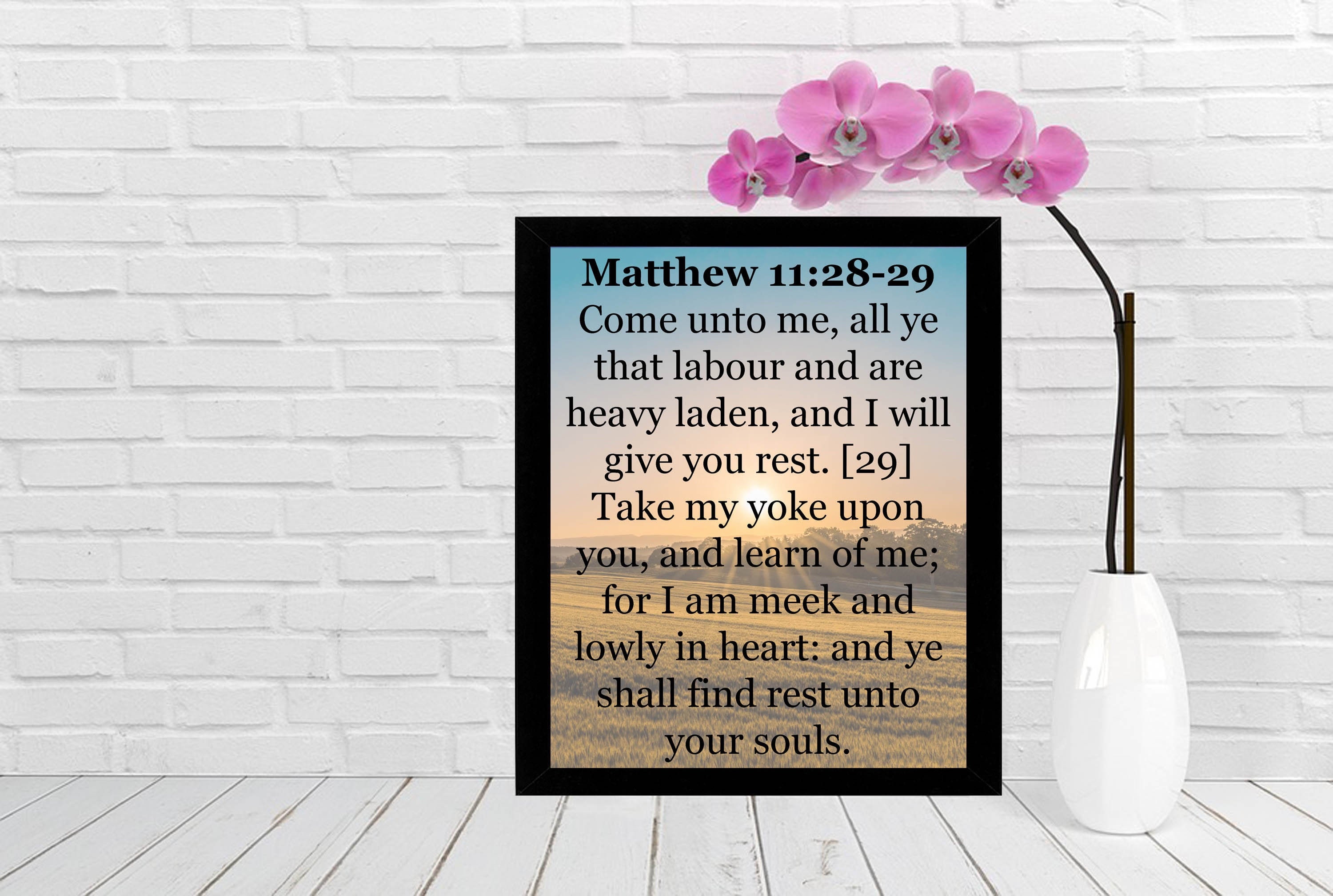 Bible Verse Printable, Matthew 11:28-29, Scripture Wall Art, Modern ...