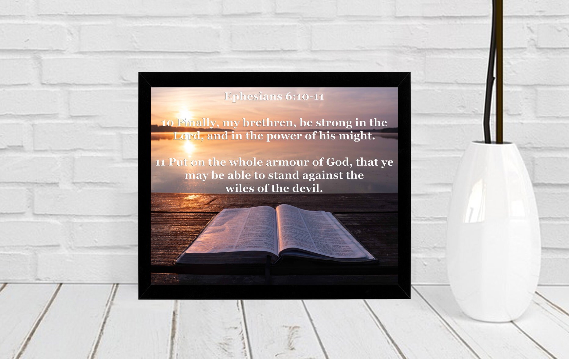 Bible Verse Printable, Ephesians 6:10-11 KJV, Scripture Wall Art, Jesus ...