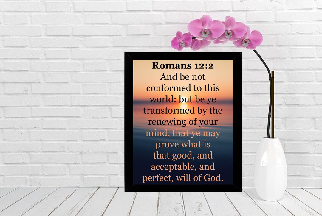 Bible Verse Printable, Romans 12:2, Scripture Wall Art, Modern ...
