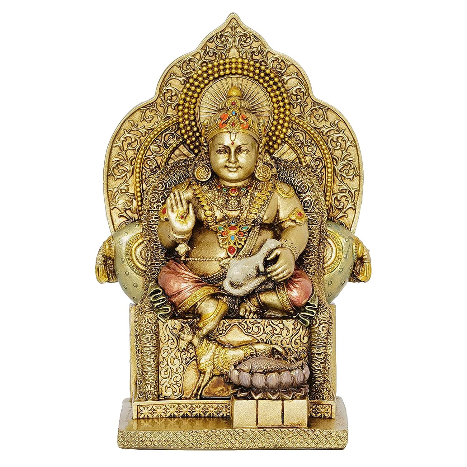 Kuber Statue Hindu Dhan Kuber Sculpture 18cm Sitting Kuvera Statue God ...