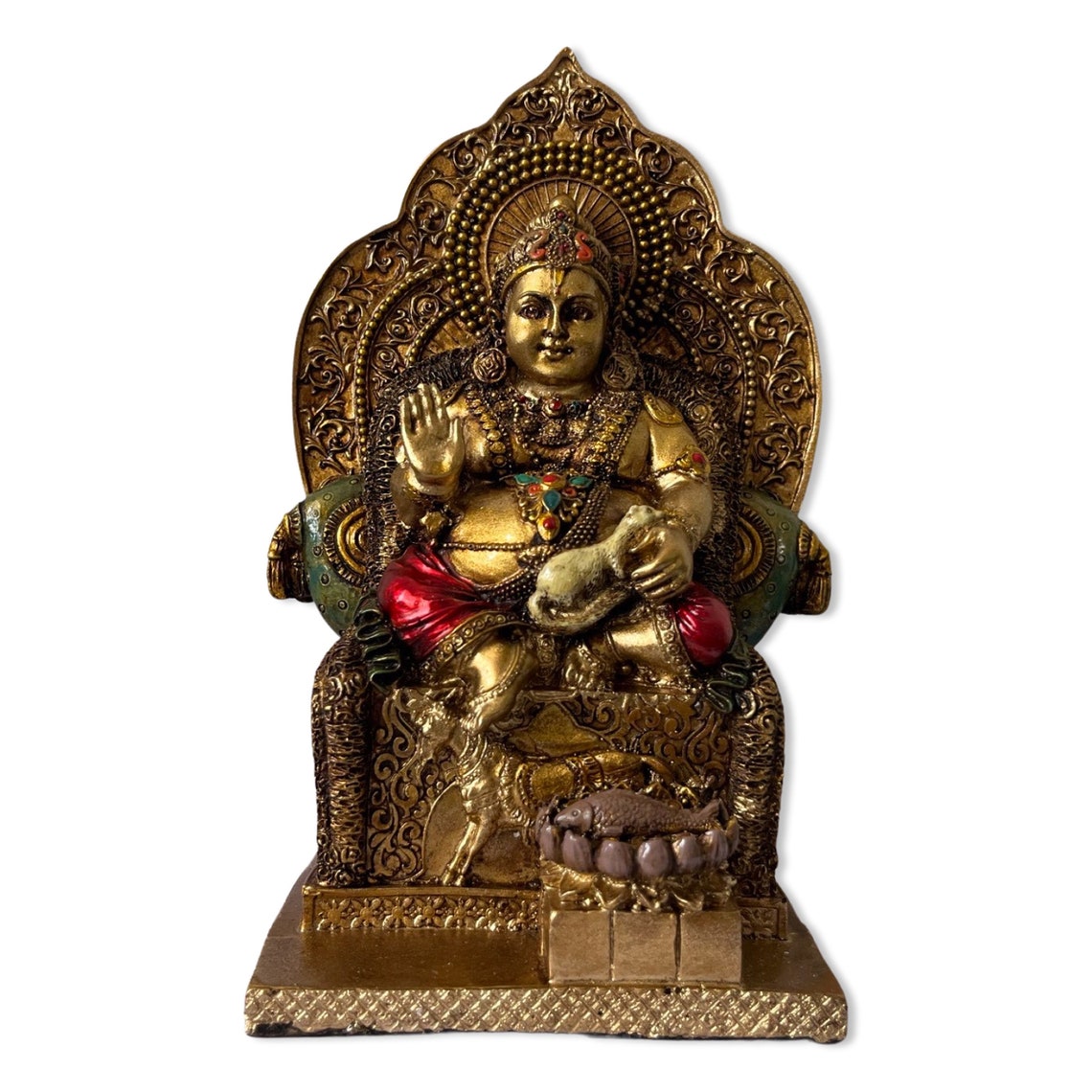 Kuber Statue Hindu Dhan Kuber Sculpture 18cm Sitting Kuvera Statue God ...