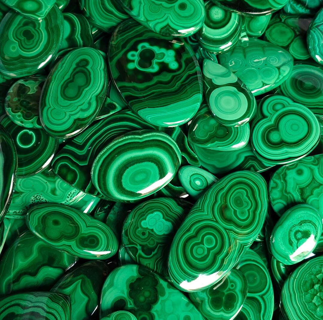 Malachite Gemstone Lot, Wholesale Malachite Gemstone Cabochon Lot ...