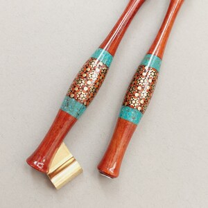 Walnut Pen With Turquoise and Khatam Marquetry Oblique Pen Holder ...