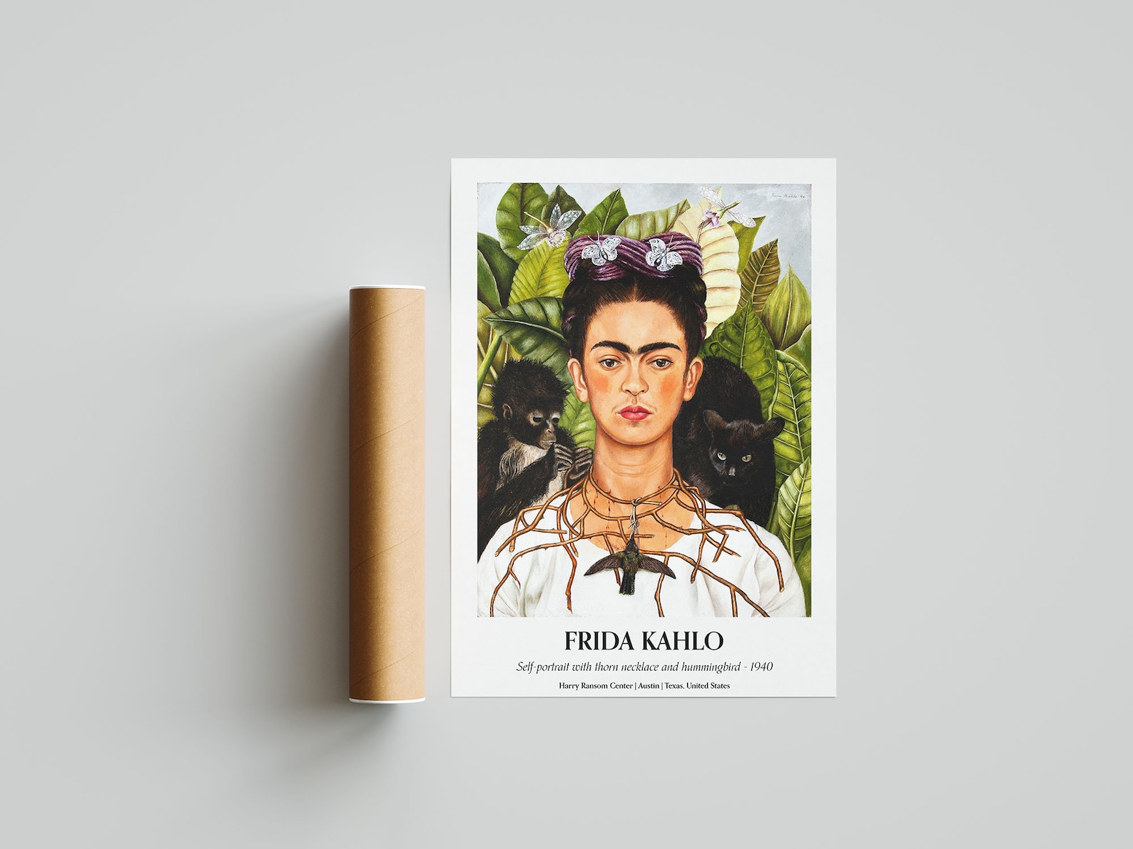 Frida Kahlo Self Portrait Exhibition Poster, Vintage Home Decor, Wall ...
