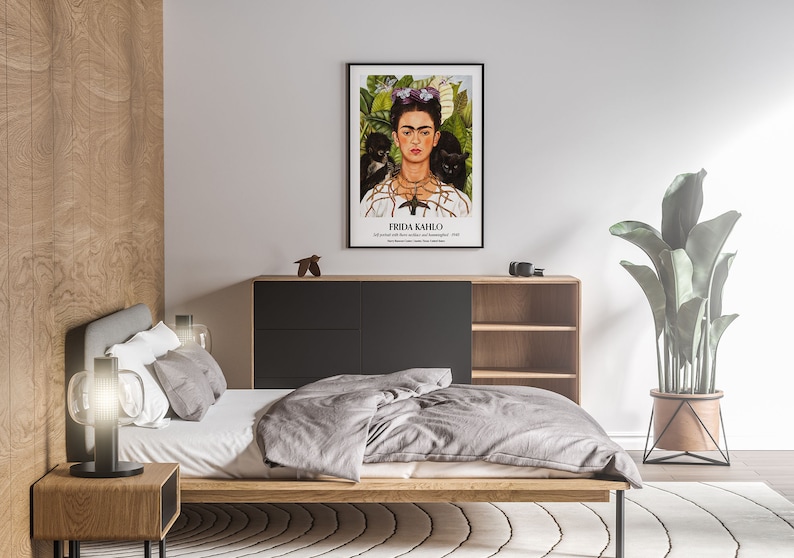 Frida Kahlo - Self Portrait Exhibition Poster, Vintage Home Decor, Wall ...