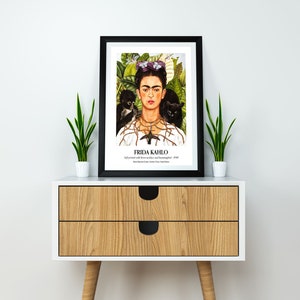 Frida Kahlo - Self Portrait Exhibition Poster, Vintage Home Decor, Wall ...