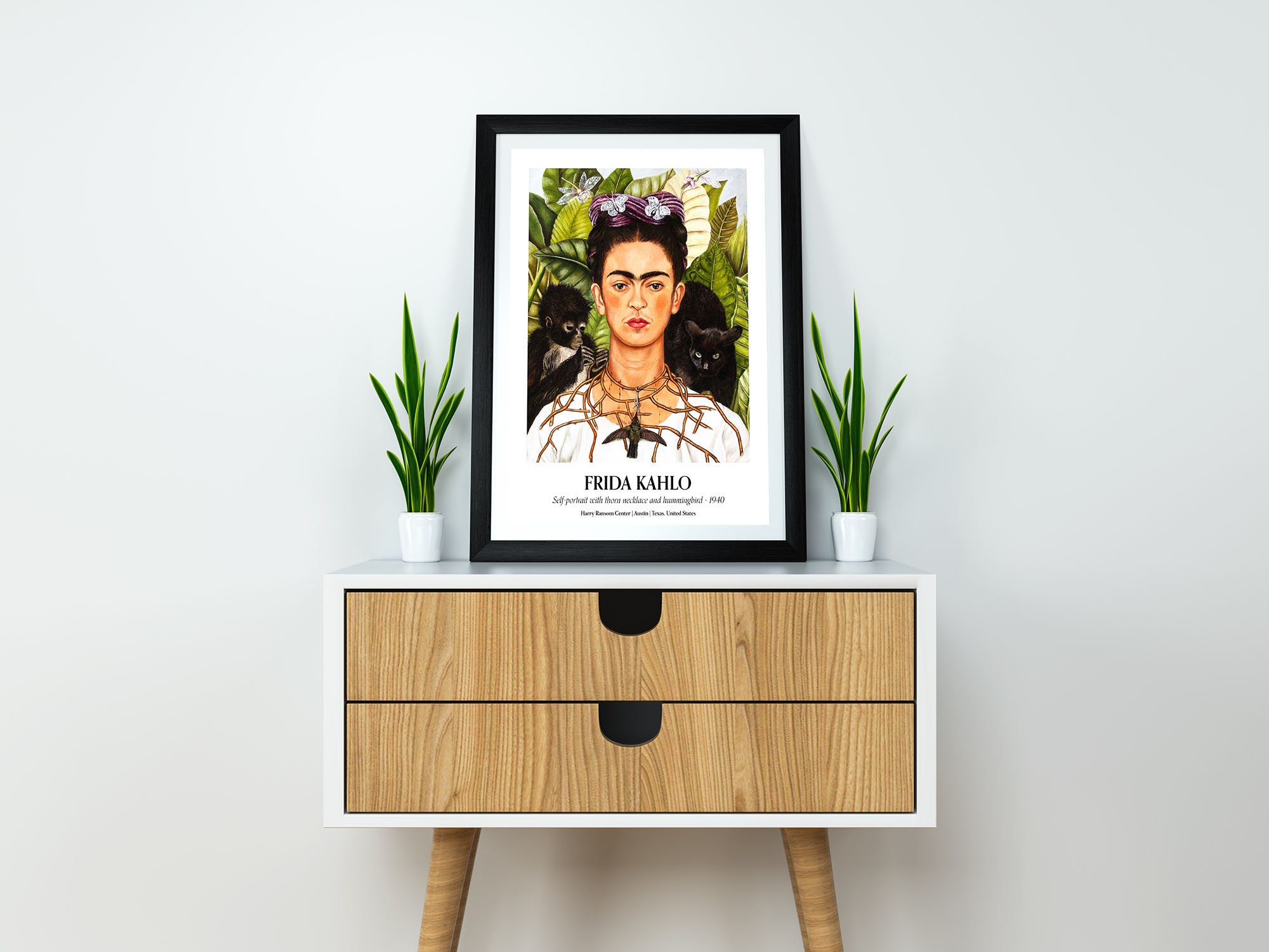 Frida Kahlo - Self Portrait Exhibition Poster, Vintage Home Decor, Wall ...