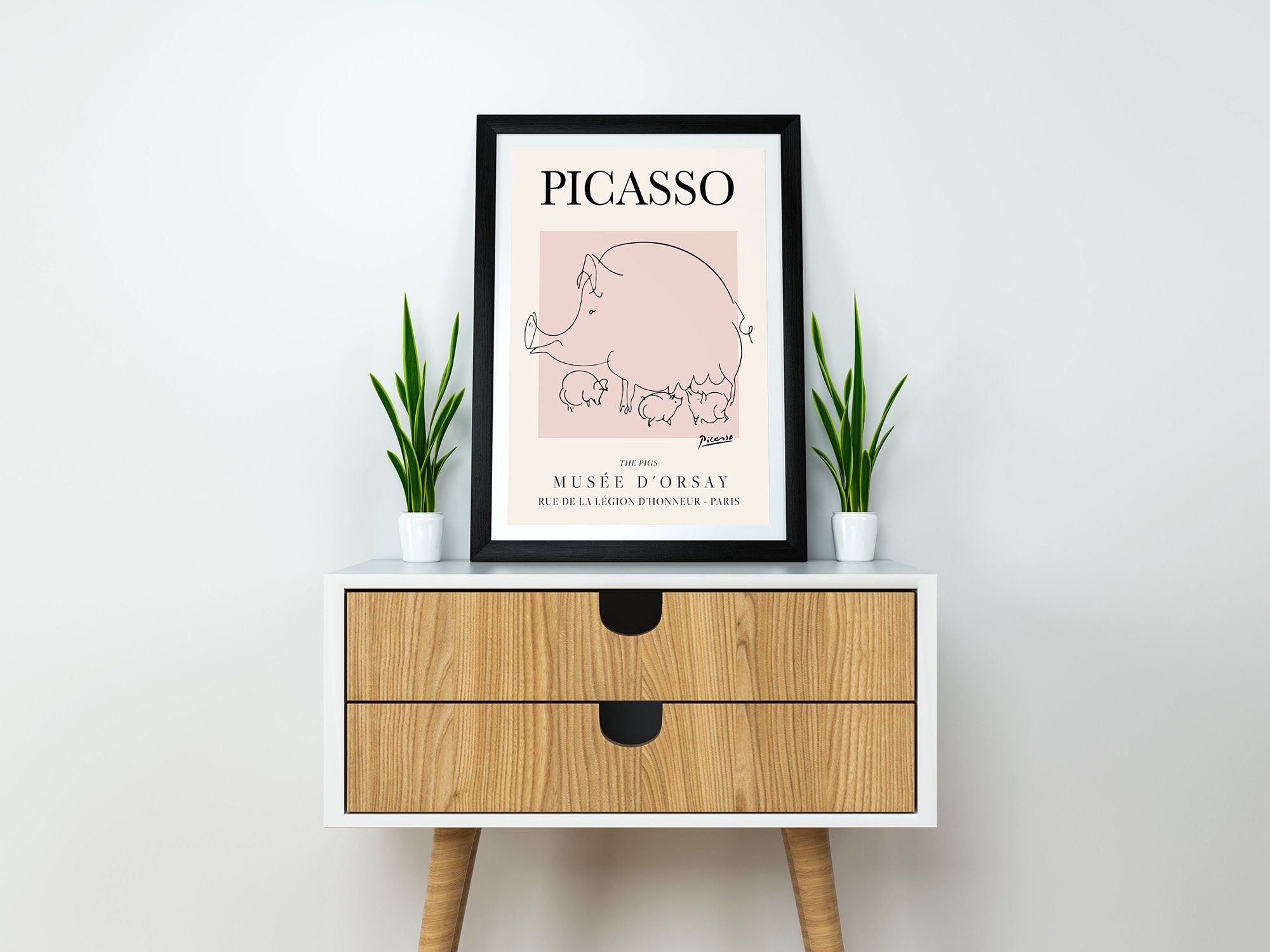 Picasso the Pigs Exhibition Vintage Line Art Poster | Etsy UK