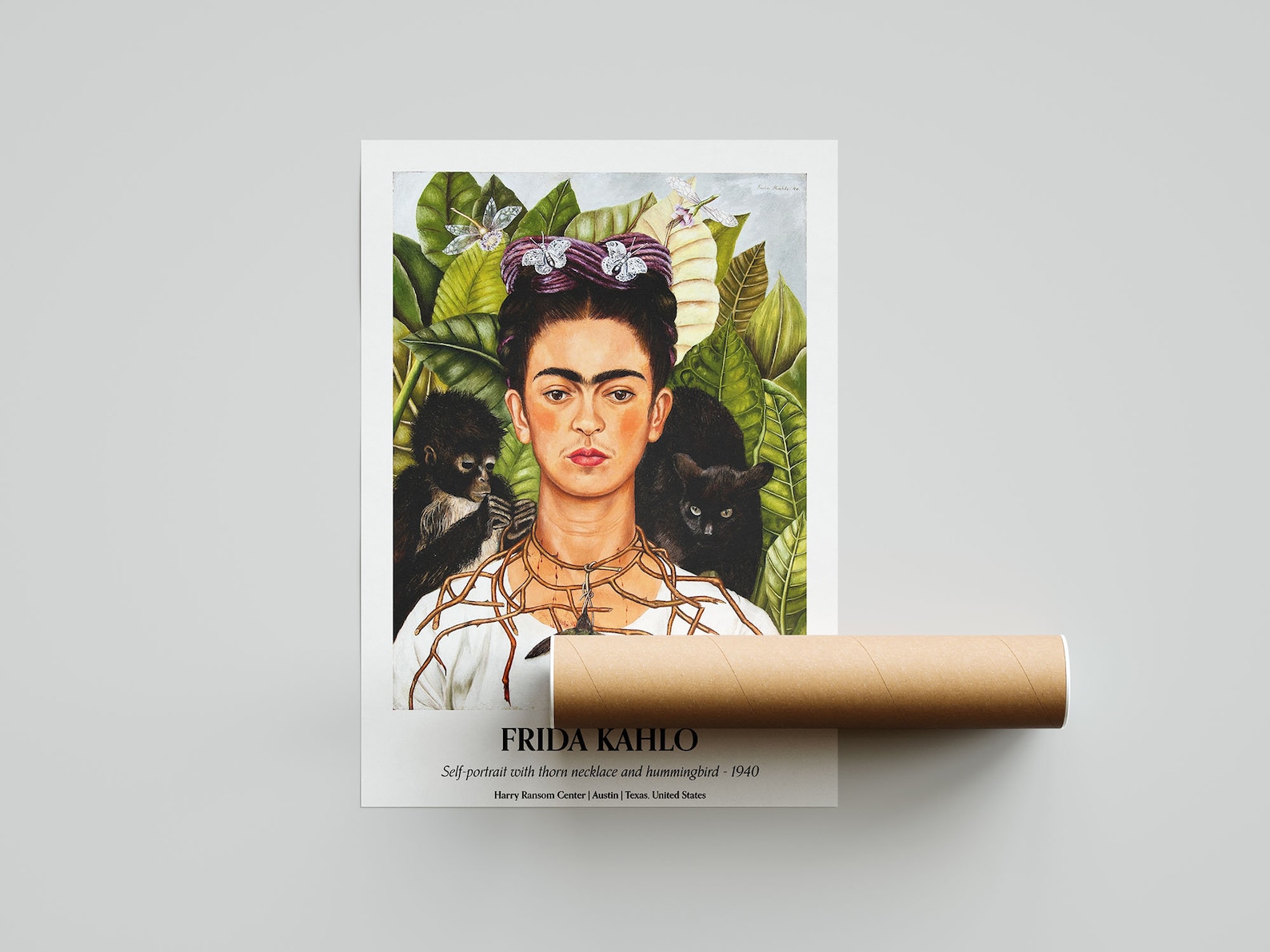 Frida Kahlo Self Portrait Exhibition Poster, Vintage Home Decor, Wall ...