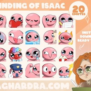 20 the BINDING of ISAAC Emotes for Twitch/discord/betterttv - Etsy