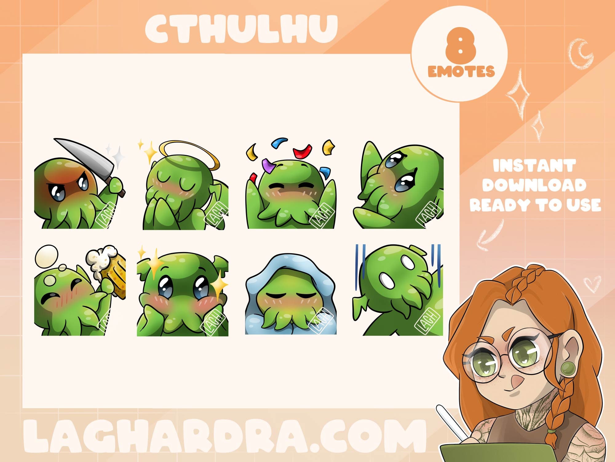 8 CTHULHU EMOTES - Etsy