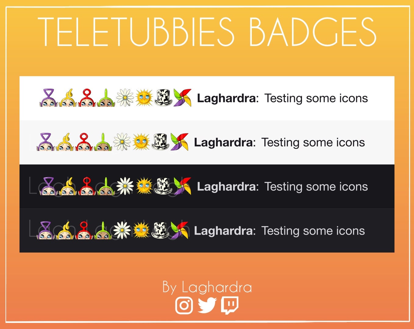 8 TELETUBBIES Badges for Twitch Bits/subscribers - Etsy UK