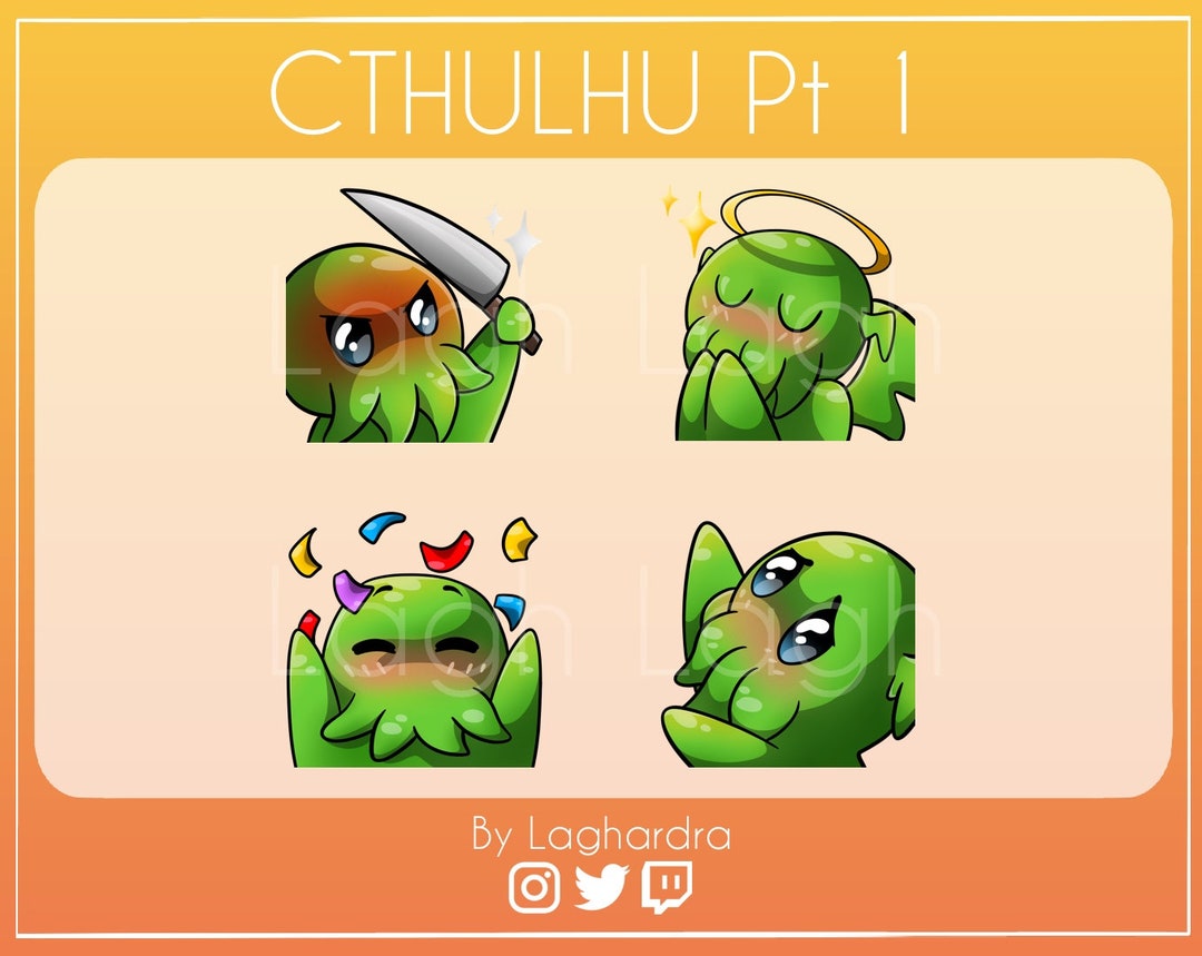 4 CTHULHU Emotes for Twitch/discord/betterttv part 1 - Etsy