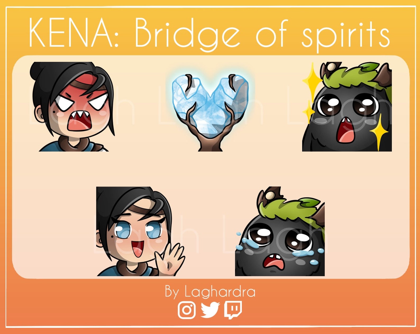 5 KENA Emotes: Bridge of Spirits for Twitch/discord/betterttv - Etsy