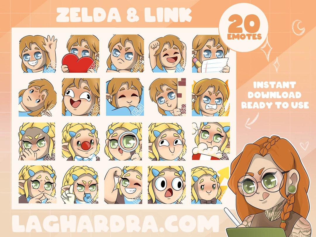 20 ZELDA&LINK EMOTES - Etsy