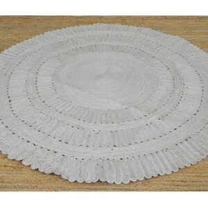 Natural Jute Round Rug in off White /ivory , Eco Friendly Rug Round ...