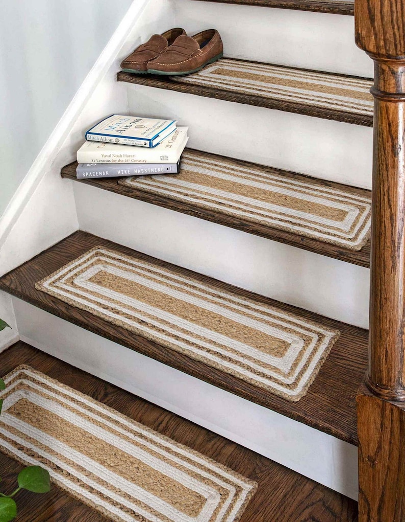 Jute Stair Treads Runner Stair Tread Rug Carpet Runner for - Etsy