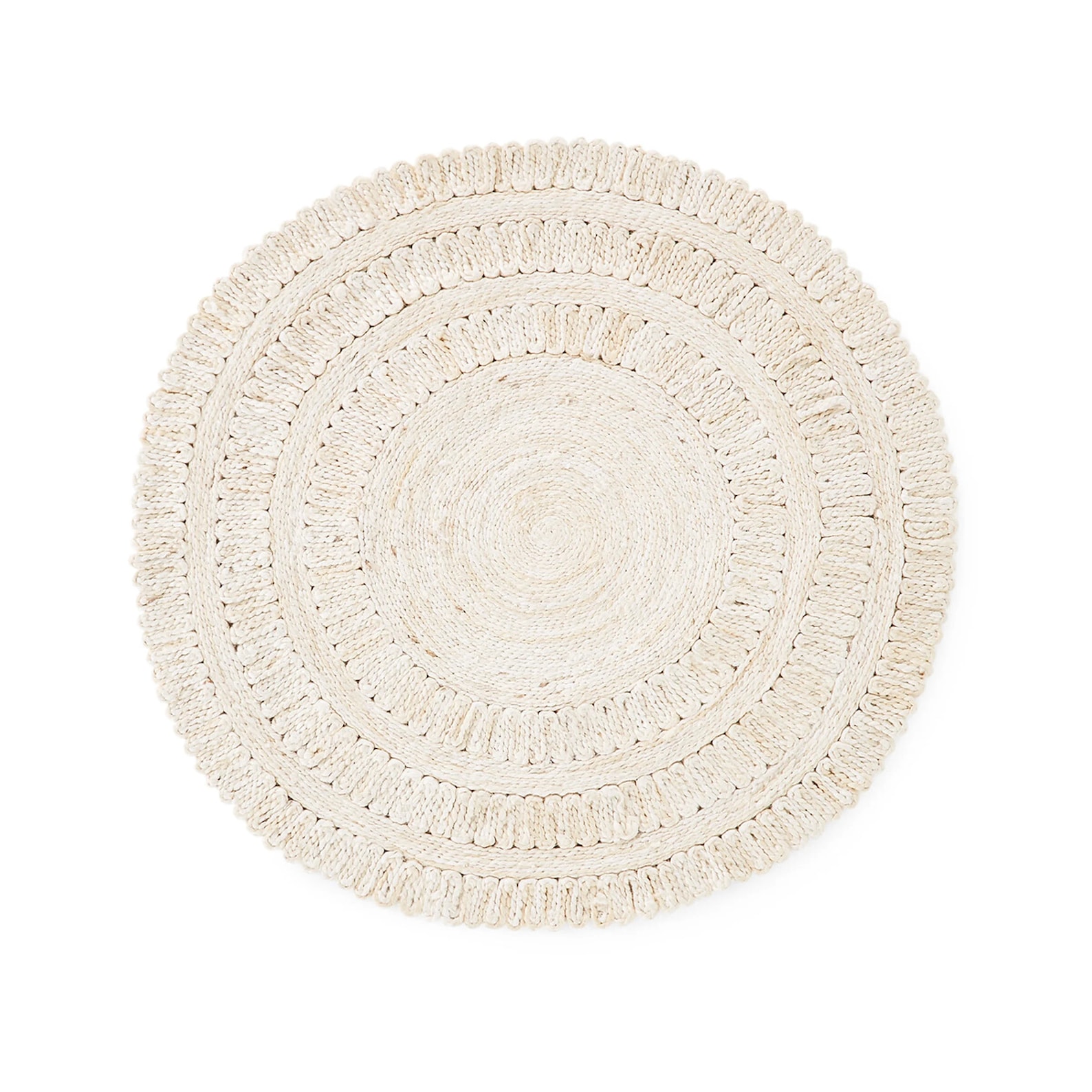 Natural Jute Round Rug in off White /ivory , Eco Friendly Rug Round ...