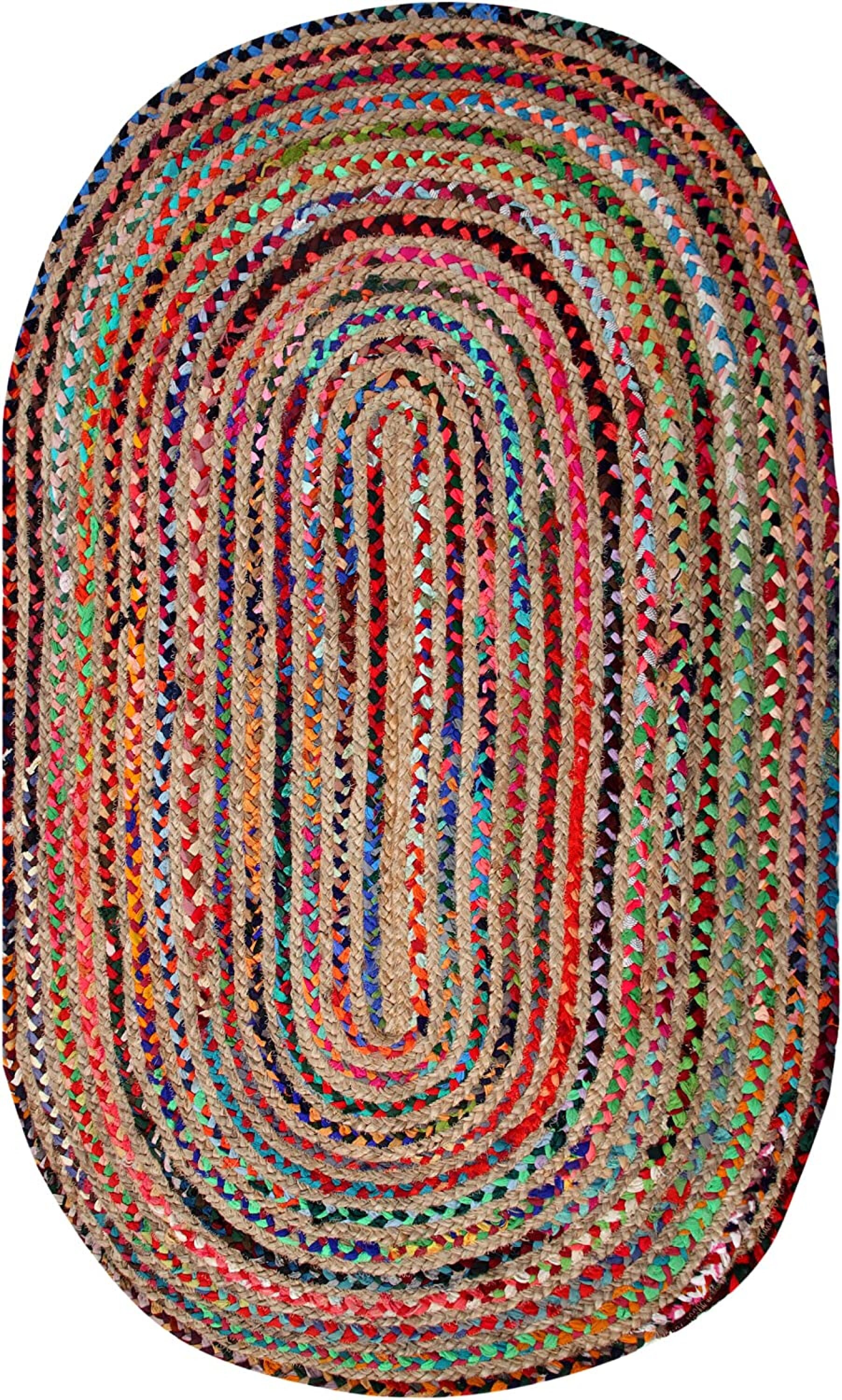 Oval Jute Rugs Natural Fiber Eco Friendly Rug for Living Room Boho ...