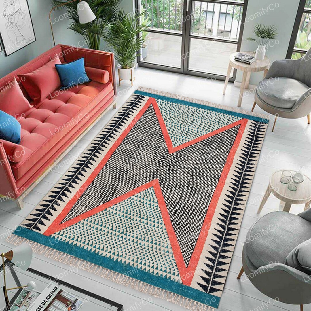 Cotton Washable Rug for Living Room, Dining Room, Bedroom Hallway Rug ...