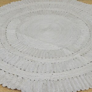 Natural Jute Round Rug in off White /ivory , Eco Friendly Rug Round ...