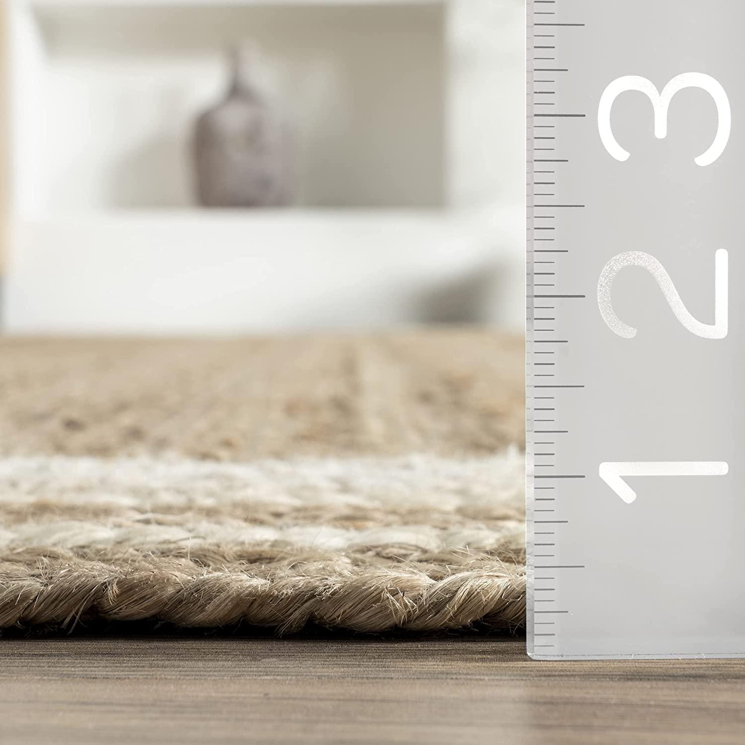 Square Boxes Jute Rug, Tiles Jute Area Rug, Natural Sisal Braided Area ...