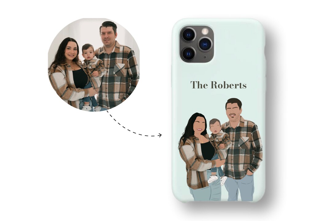 Personalized Custom Portrait Art Phone Case Custom Couple - Etsy